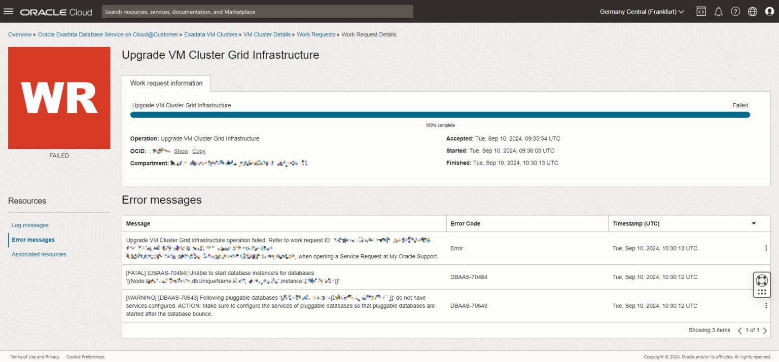 ExaCC: Continue failed upgrade of Grid Infrastructure to 23ai – DBA Blog